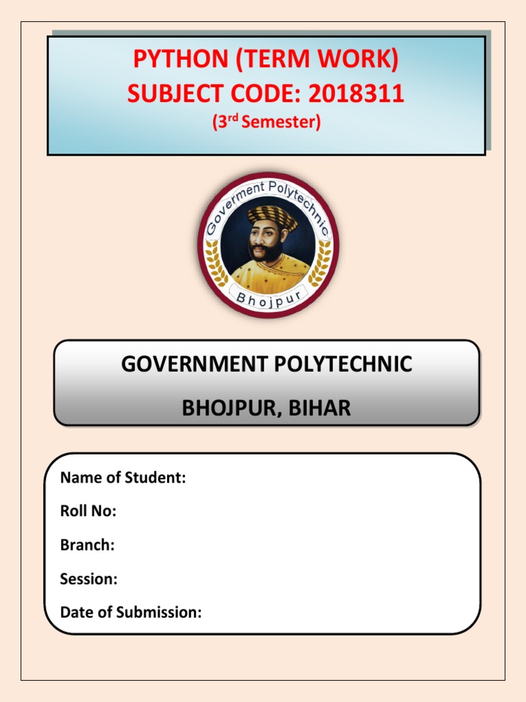 Python Term Work Mech 3rd Sem | PDF | Python (Programming Language ...