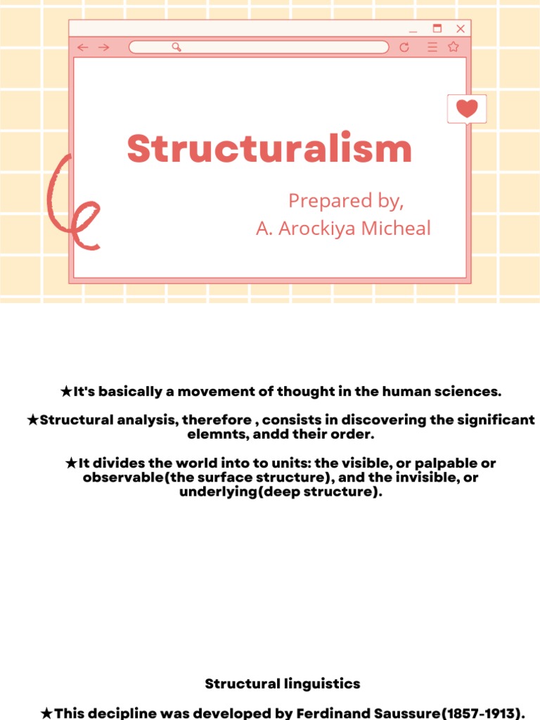 Structuralism: Prepared By, A. Arockiya Micheal | PDF | Linguistics ...