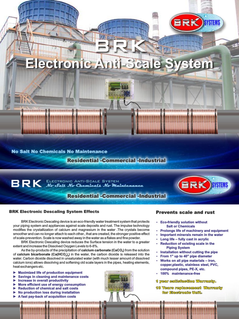 BRK Electronic Descaling System | PDF | Calcium | Nature