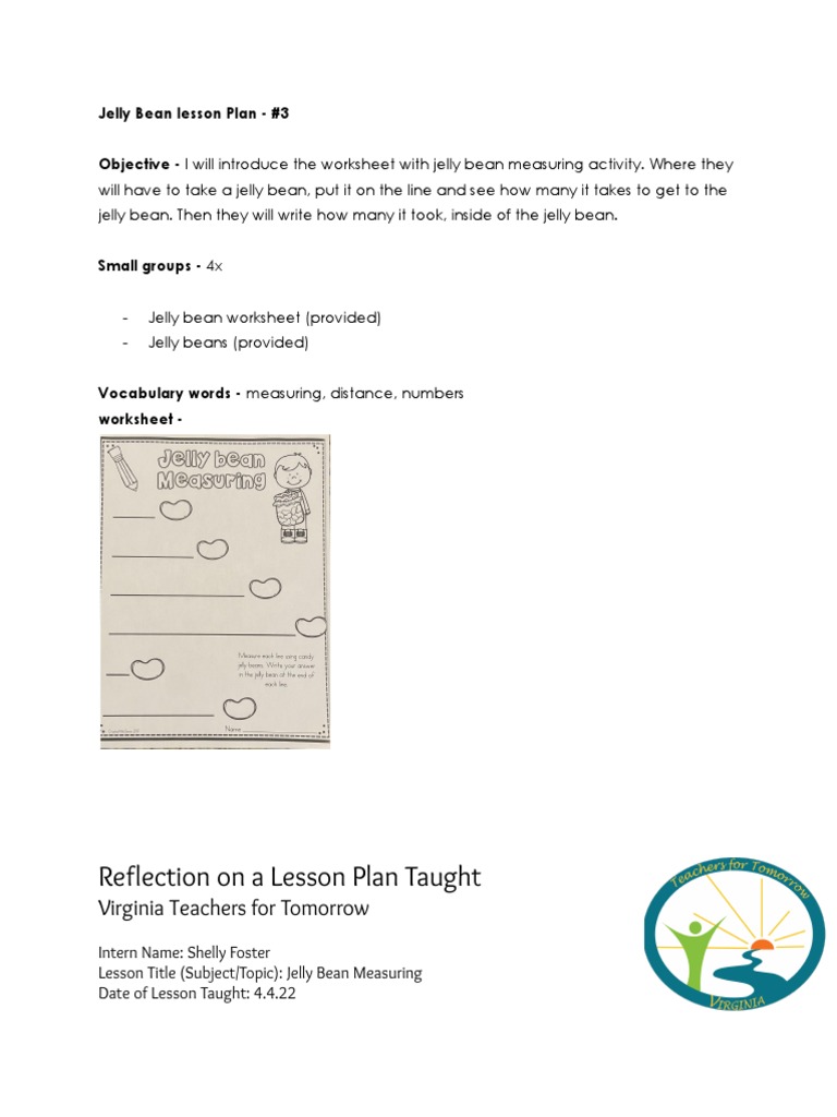 Jelly Bean Lesson Plan 3 - VTFT | PDF | Lesson Plan | Learning