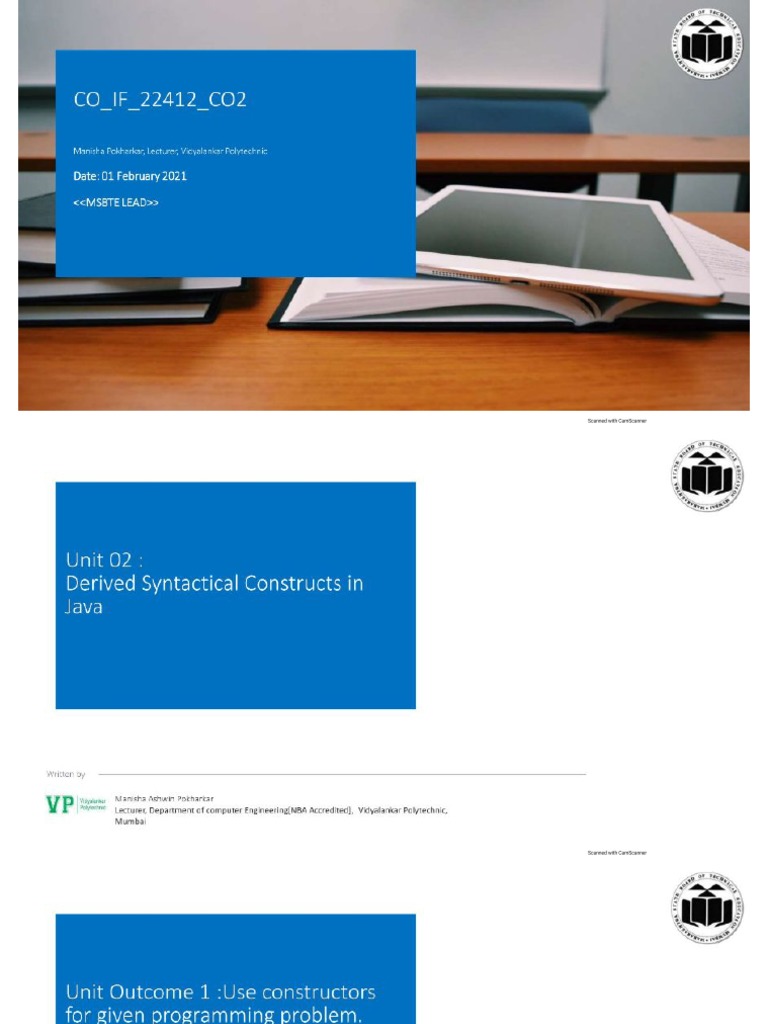 UNIT-2 Derived Syntaticals Constructs in Java | PDF