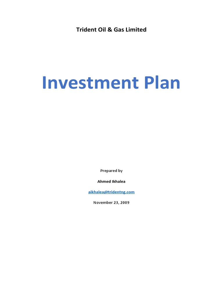 Trident Oil & Gas Investment Plan | PDF | Equity (Finance) | Expense