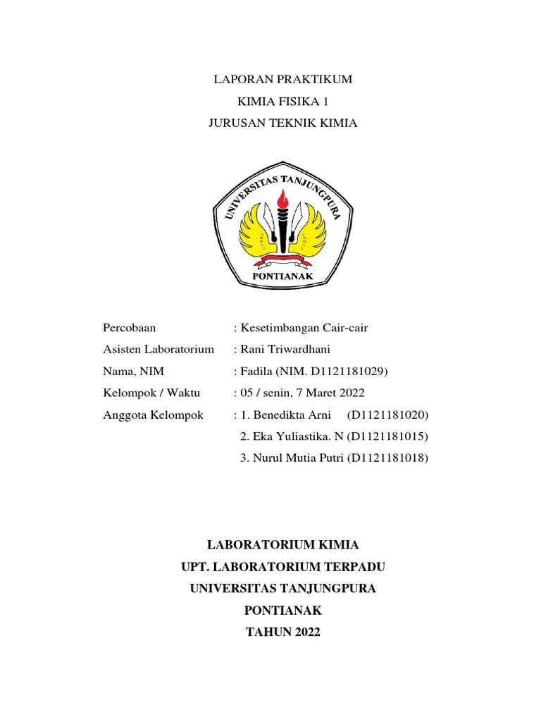 Laporan Praktikum Kesetimbangan Cair Cair | PDF