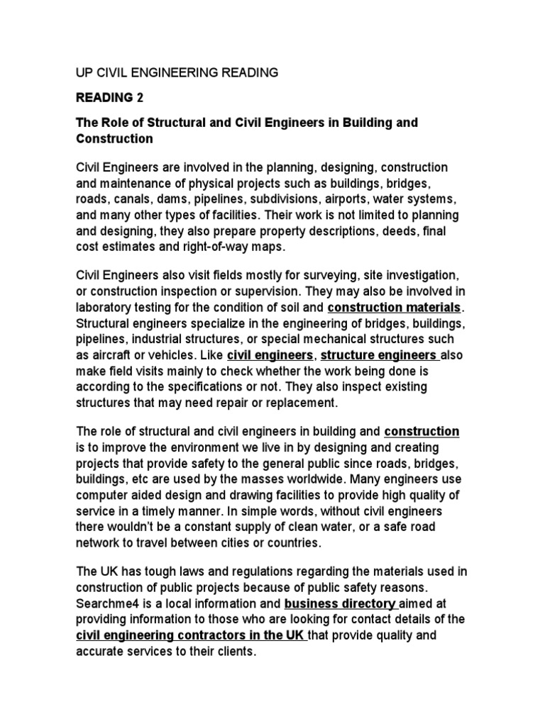 Up Civil Engineering Reading | PDF | Civil Engineering | Engineering