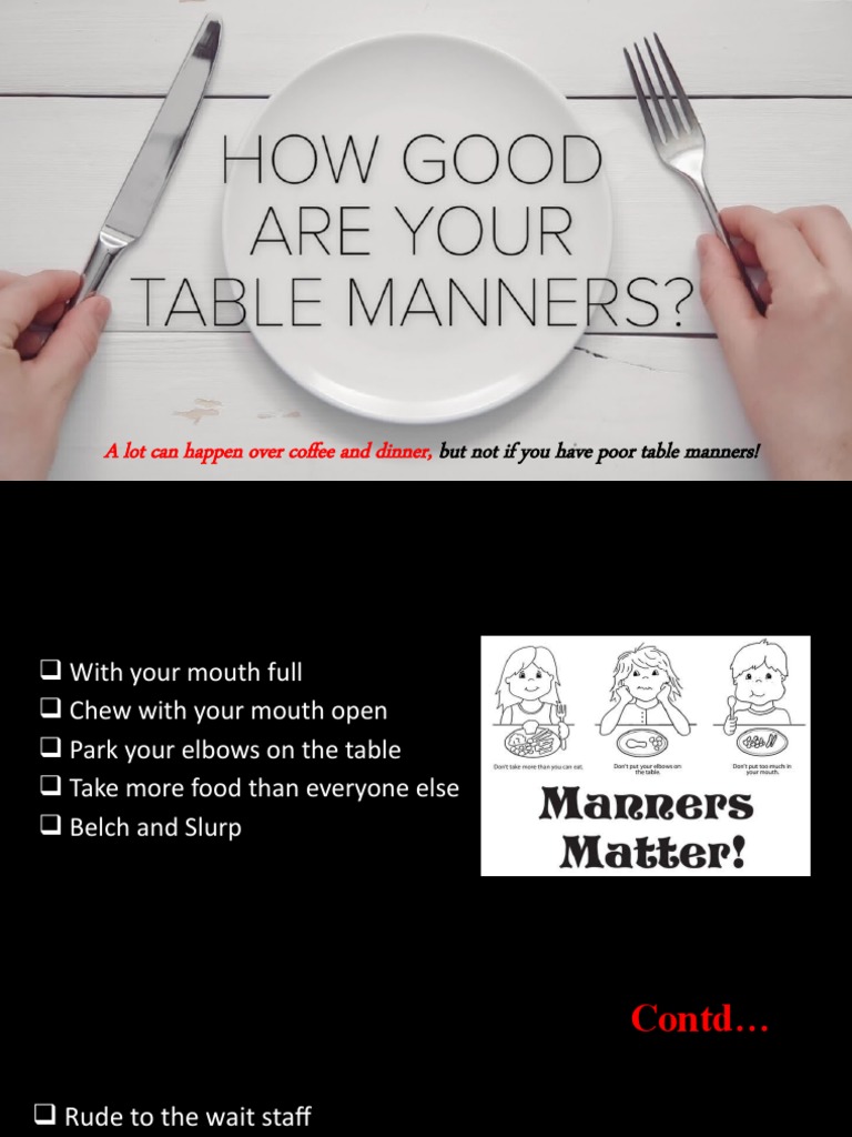 Manners Matter: A Guide to Table Etiquette Under 40 Characters | PDF ...