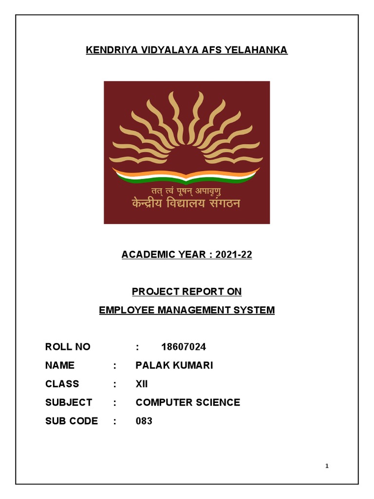 Project Report On Employee Management System | PDF | Software Testing ...