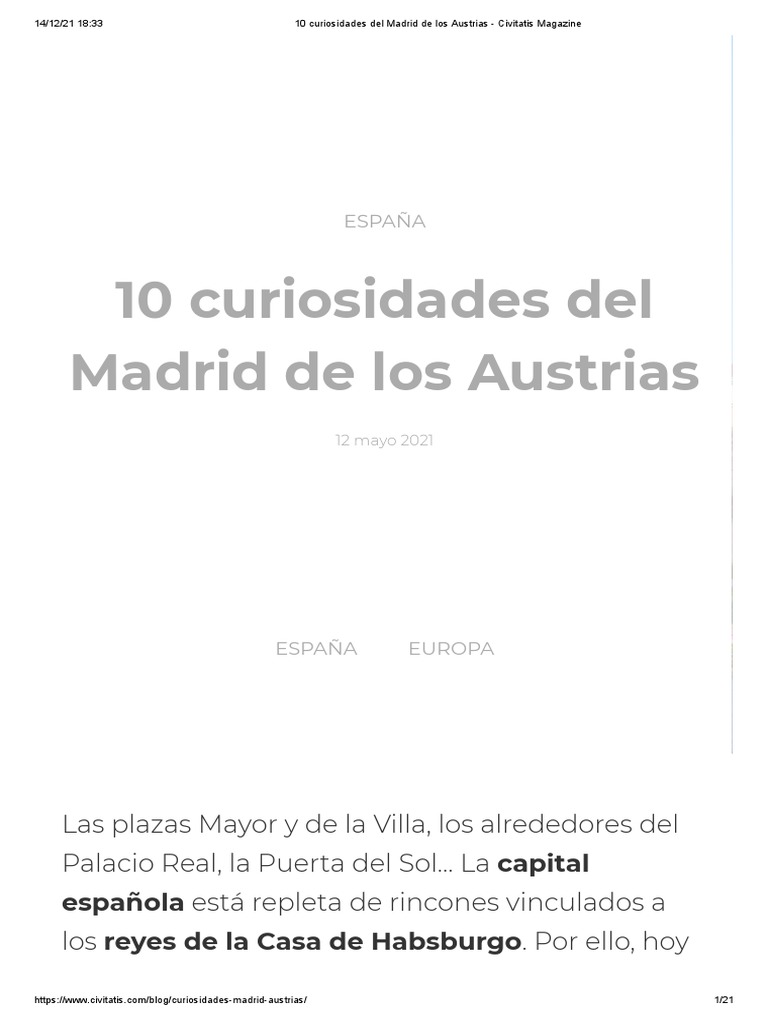 Madrid de Los Austrias | PDF
