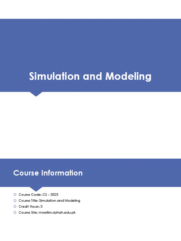 Simulation And Modeling Simulation And Modeling Pdf Simulation System