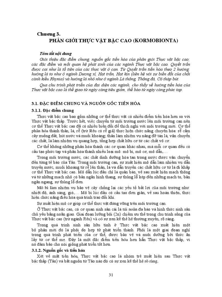 4 Chuong3 PhanGioiThucVatBacCao | PDF