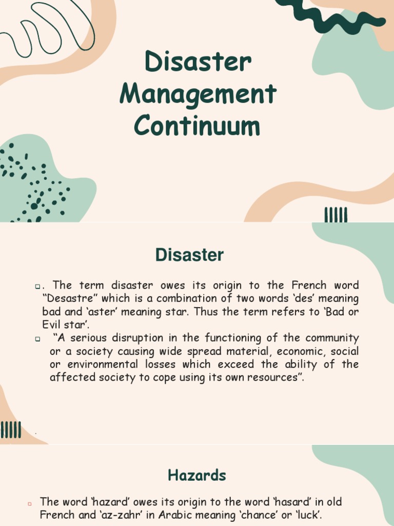 Disaster Management Continuum | PDF
