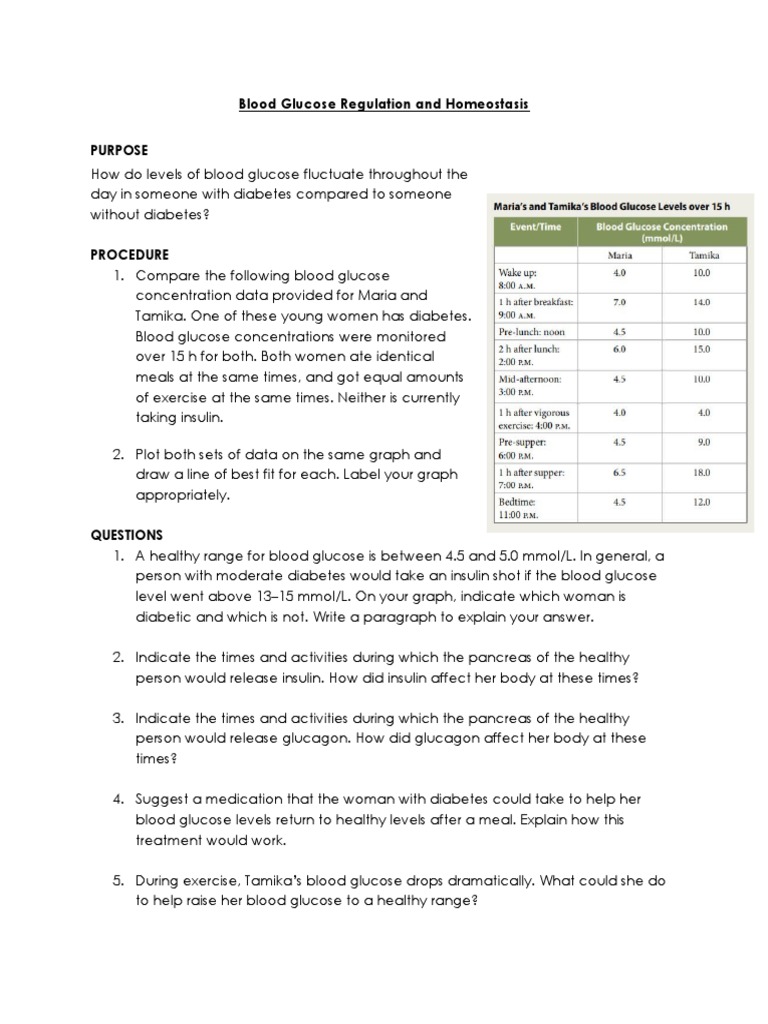 Blood Glucose Regulation and Homeostasis | PDF