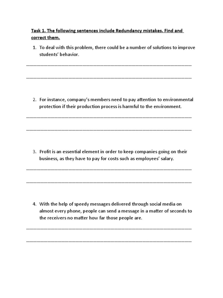 Redundancy Exercise | PDF