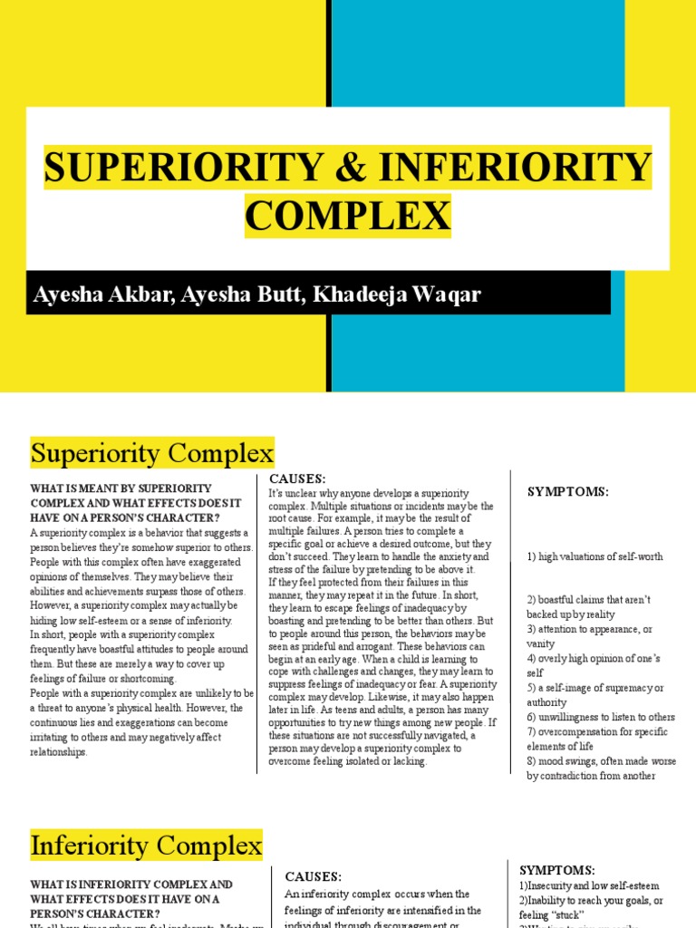 Superiority Inferiority Complex | PDF | Self Esteem | Extraversion And ...