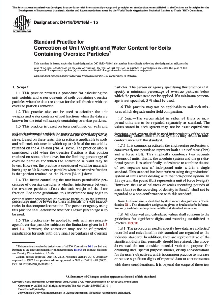 Astm D4718 D4718M-15 | PDF