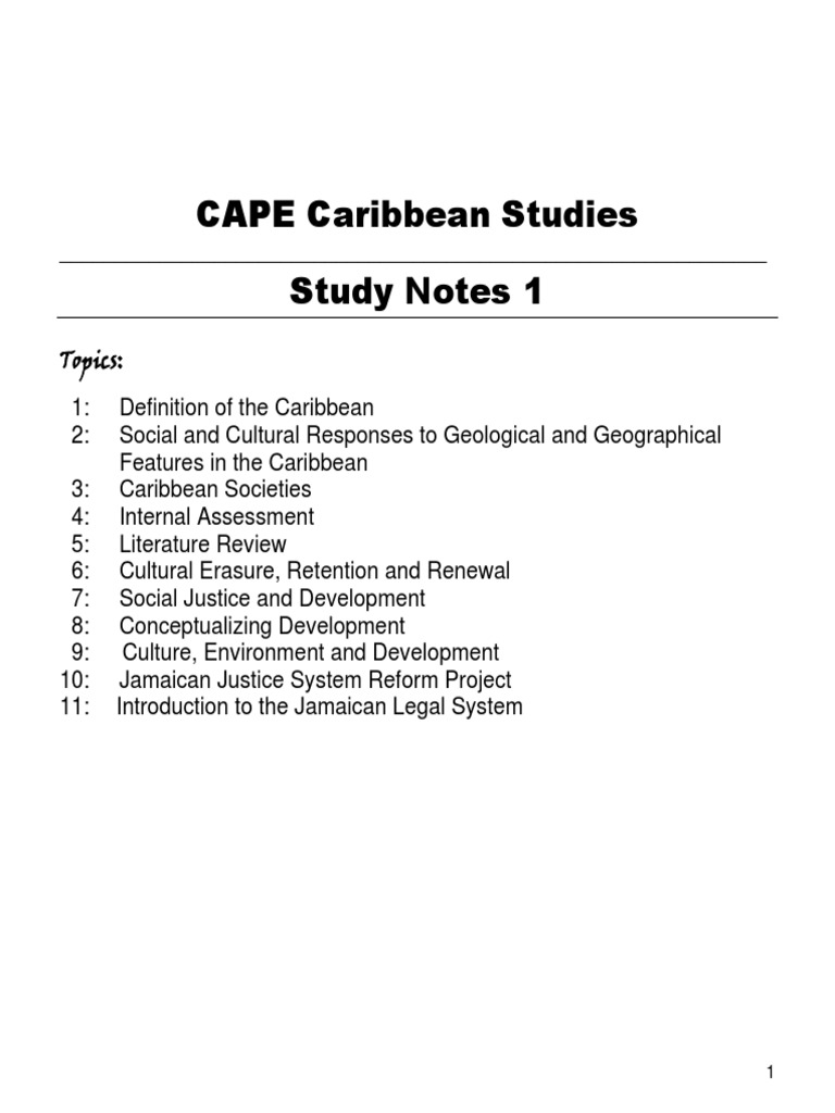 Caribbean Studies Notes Part One | PDF | Caribbean | Plate Tectonics
