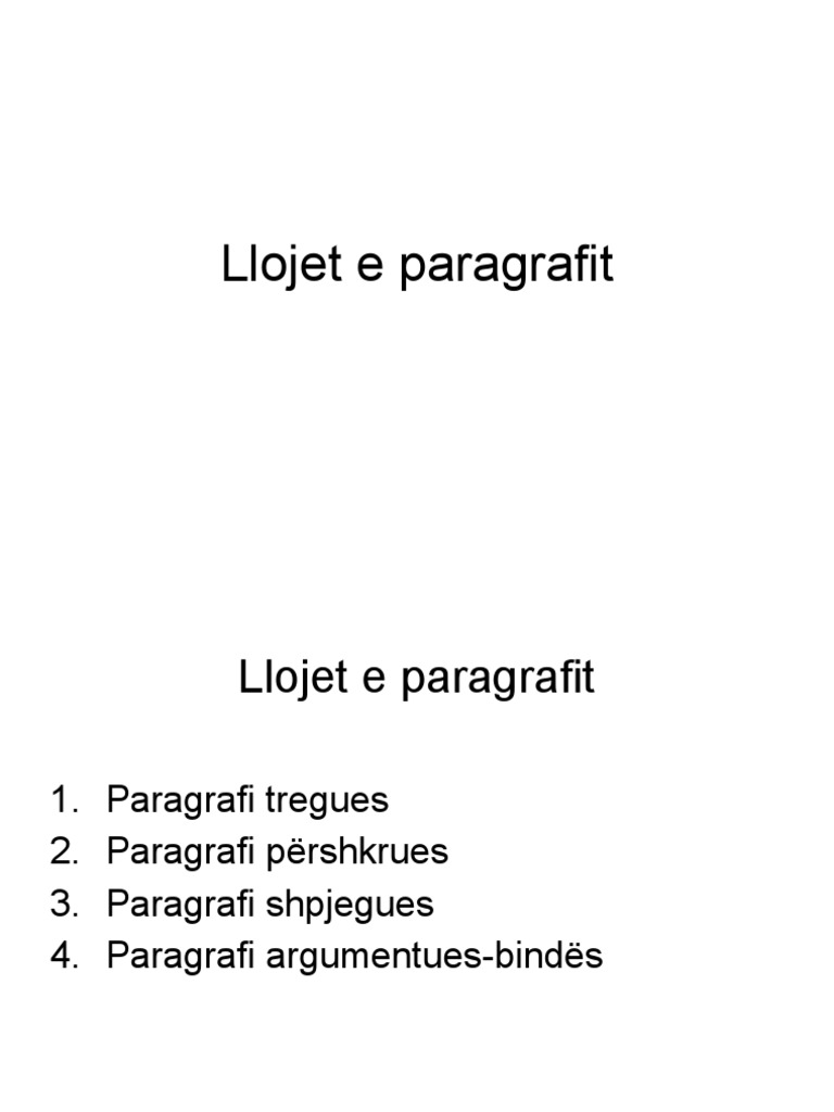 Llojet e Paragrafit | PDF