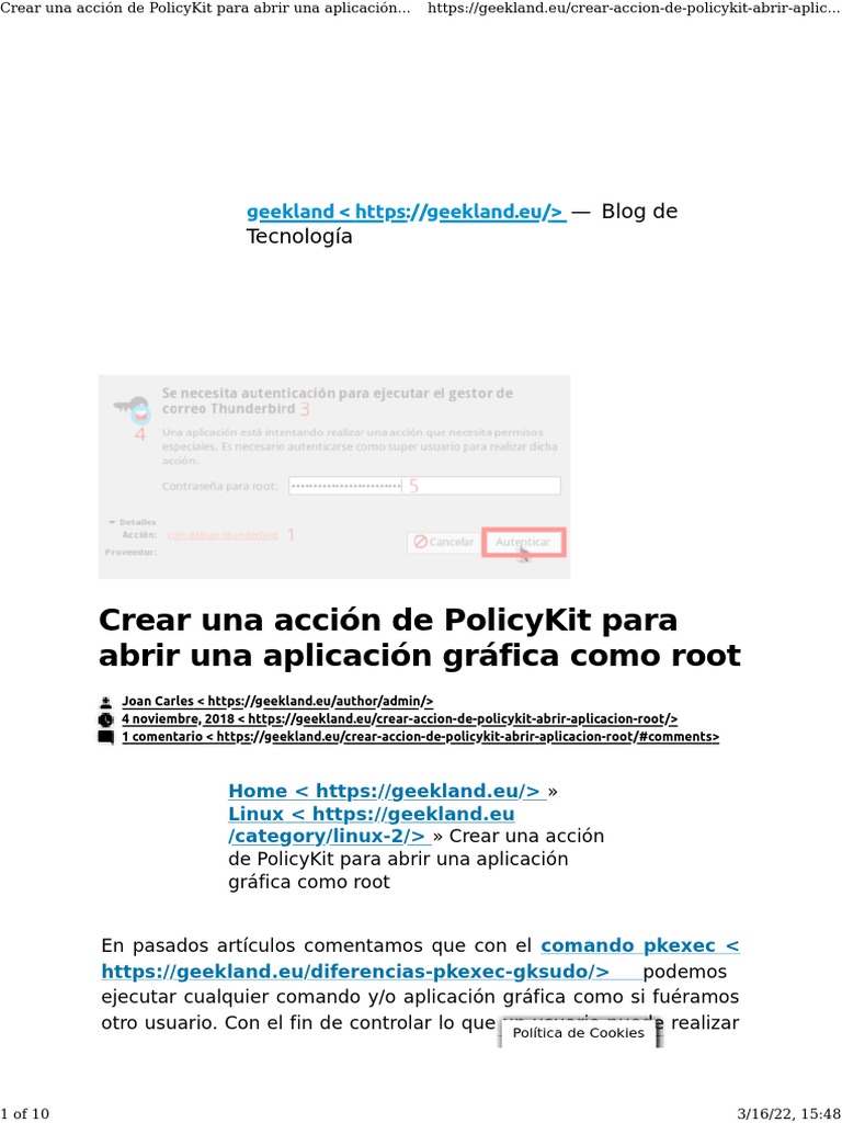 Crear Una Acción de PolicyKit para Abrir Una Aplicación Gráfica Como ...
