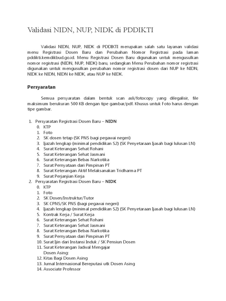 Validasi NIDN | PDF