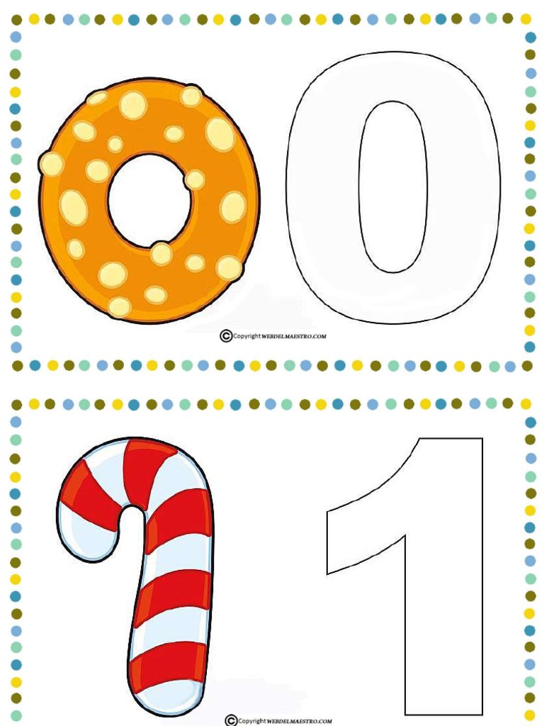 Carteles de Números Del 0 Al 9 para Imprimir | PDF