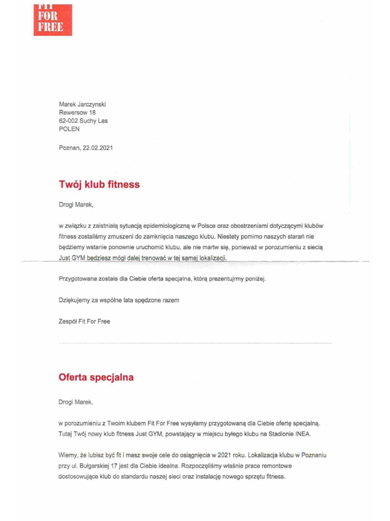 Gym Closure Notice | PDF