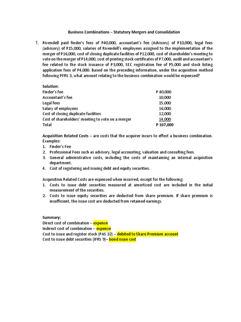 Statutory Merger and Consolidation | PDF