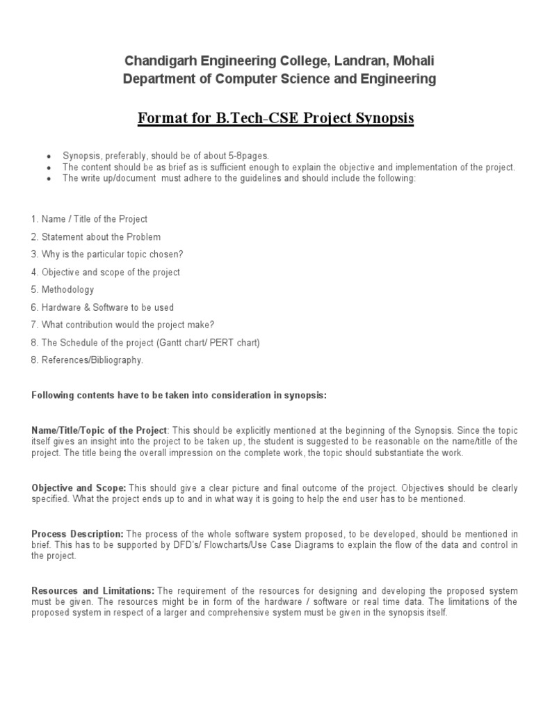 Project Synopsis Format | PDF | Use Case | Computing