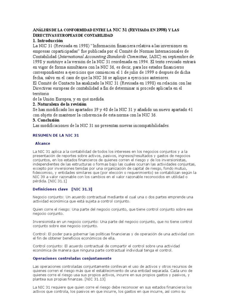 Análisis de La Conformidad Entre La Nic 31 | Descargar gratis PDF ...