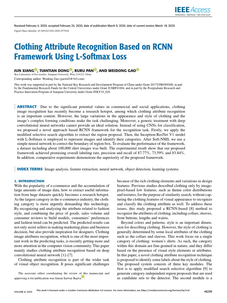 Clothing Attribute Recognition Based On RCNN Framework Using L-Softmax ...