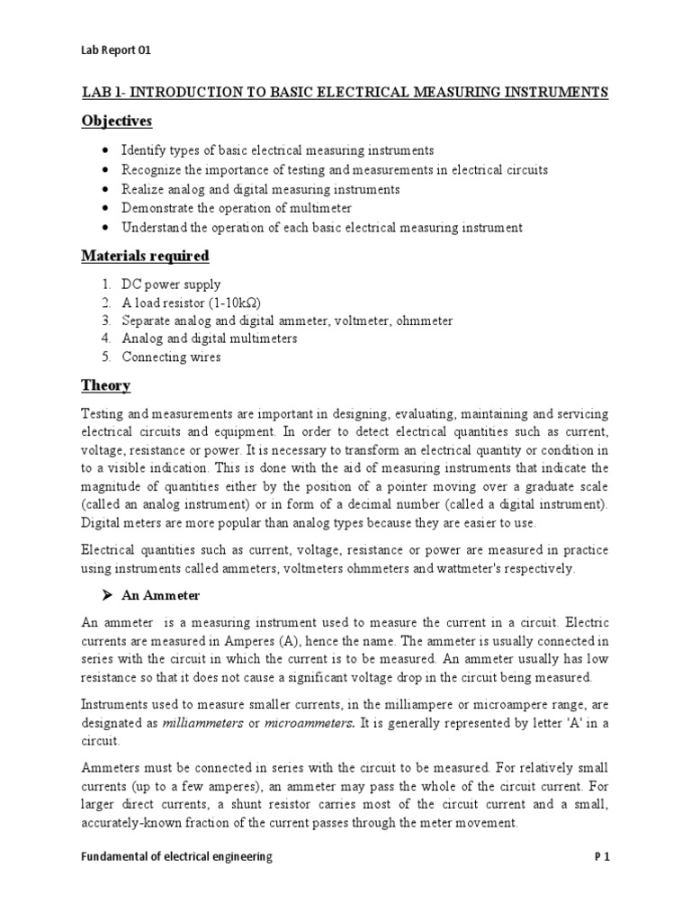 Introduction to Basic Electrical Measuring Instruments: A Hands-On ...