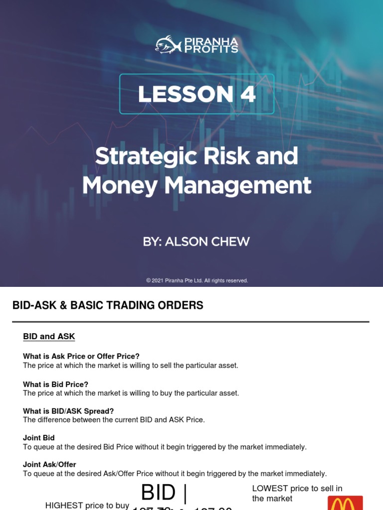 Strategic Risk and Money Management | PDF | Order (Exchange) | Market ...