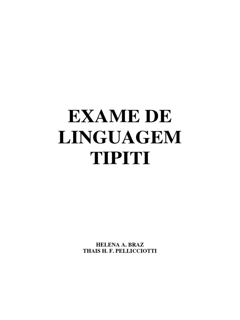 Exame de Linguagem Tipiti | PDF | Comunicação | Fonema