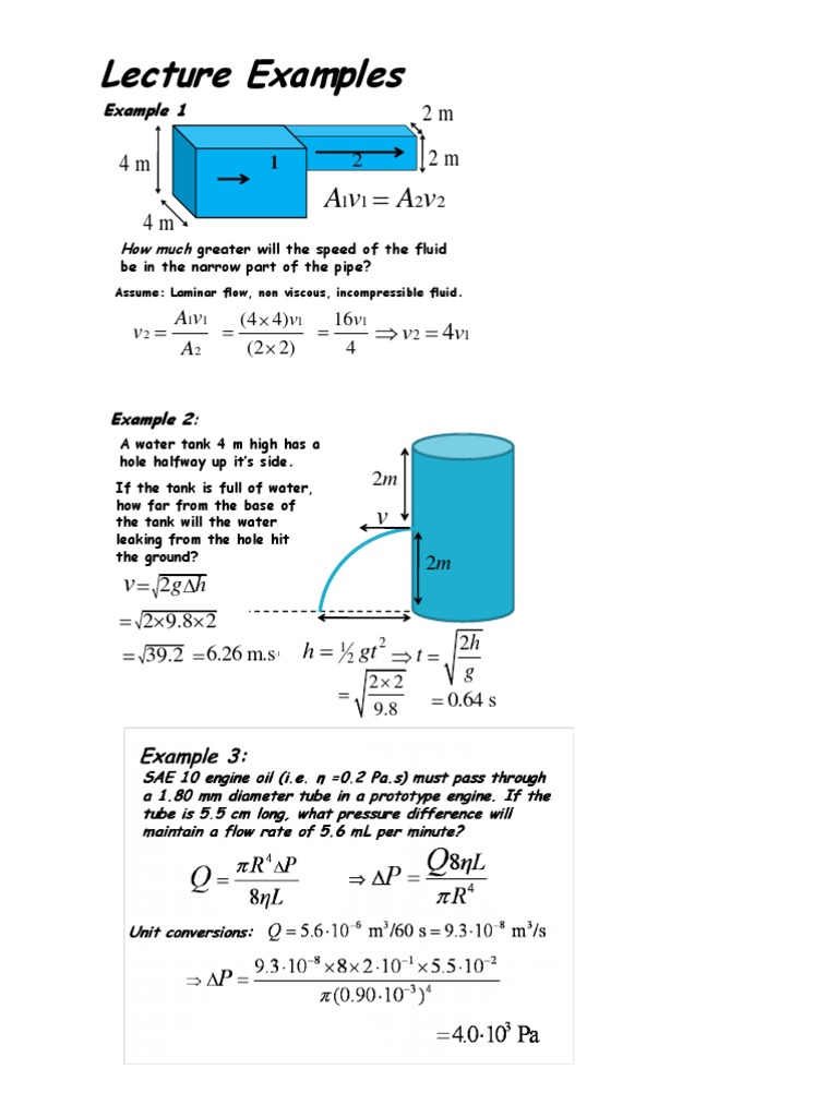 Fluid Lecture Examples | PDF