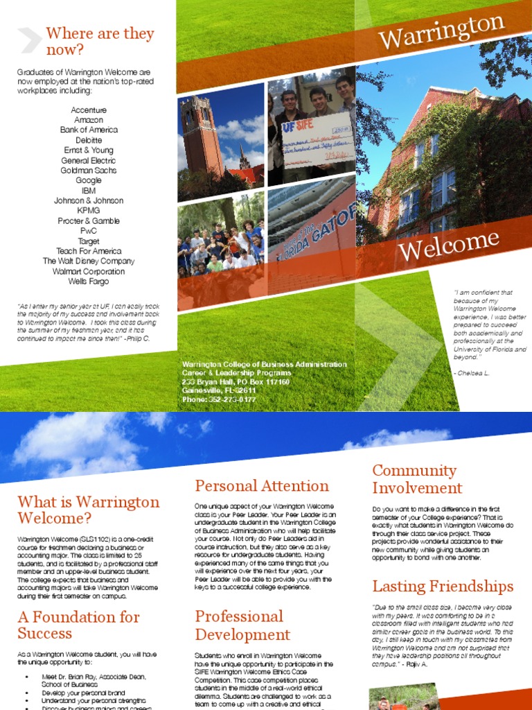 Warrington Welcome Brochure | PDF | Behavior Modification | Students
