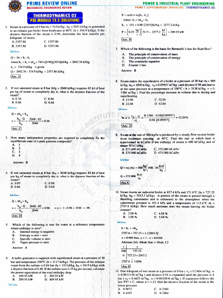 12.3 Thermodynamics 03 Solutions | PDF