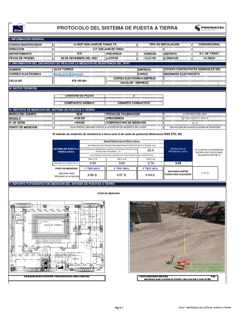 Protocolo SPAT-NODO YANAC TX | PDF | Resistencia Eléctrica y Conductancia | Medición