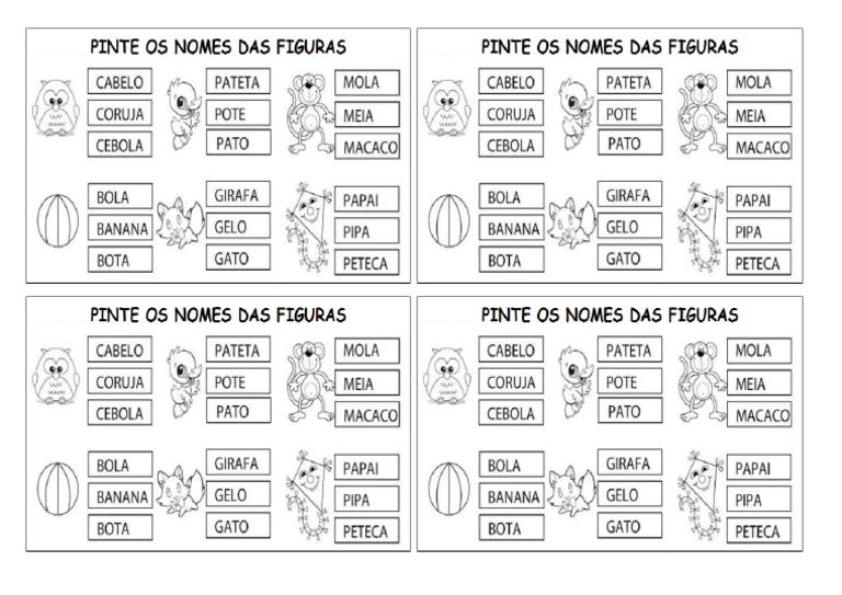 Pinte Os Nomes Das Figuras 1 | PDF
