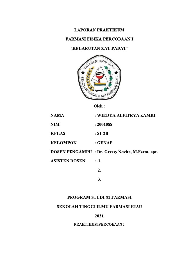 kELOMPOK GENAP-KELARUTAN ZAT PADAT-WIEDYA ALFITRYA ZAMRI-2001088 | PDF