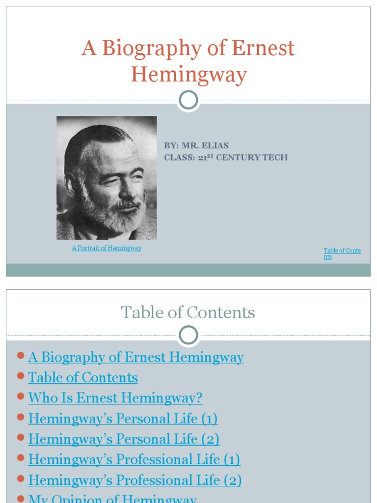 A Biography of Ernest Hemingway 2 | PDF | Ernest Hemingway