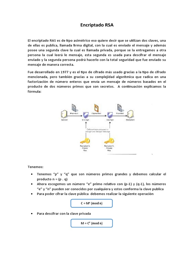 Encriptado RSA y MD5 | PDF | Clave (criptografía) | Criptografía