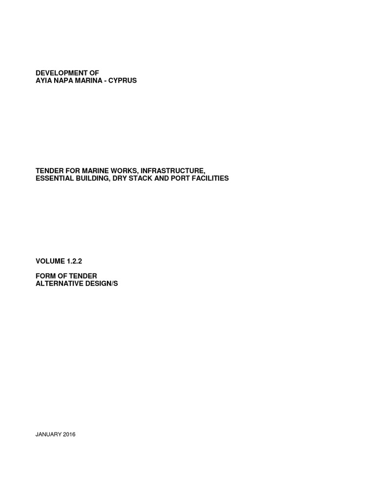 Volume 1.2.2 Form of Tender-Alternative Design | PDF | Guarantee | Concrete