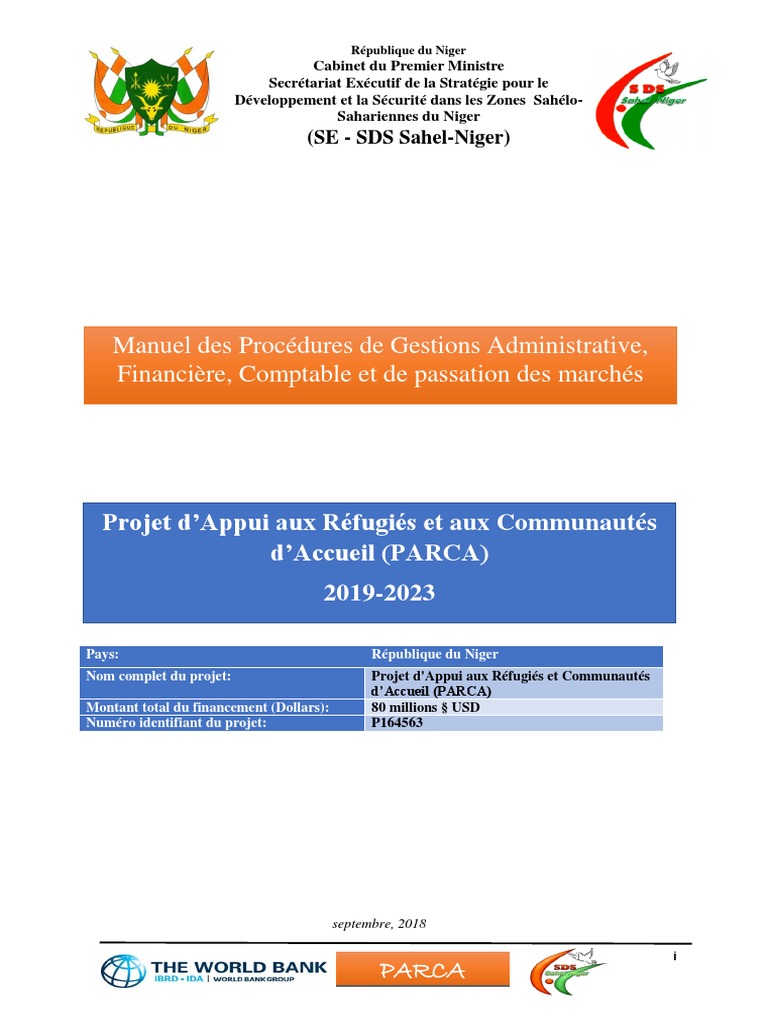 Manuel de Procédures PARCA 2019-2023 | PDF | Comptabilité | Contrôle ...