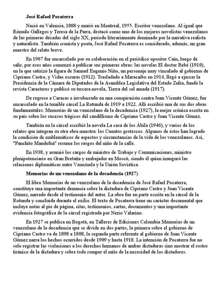 José Rafael Pocaterra | PDF