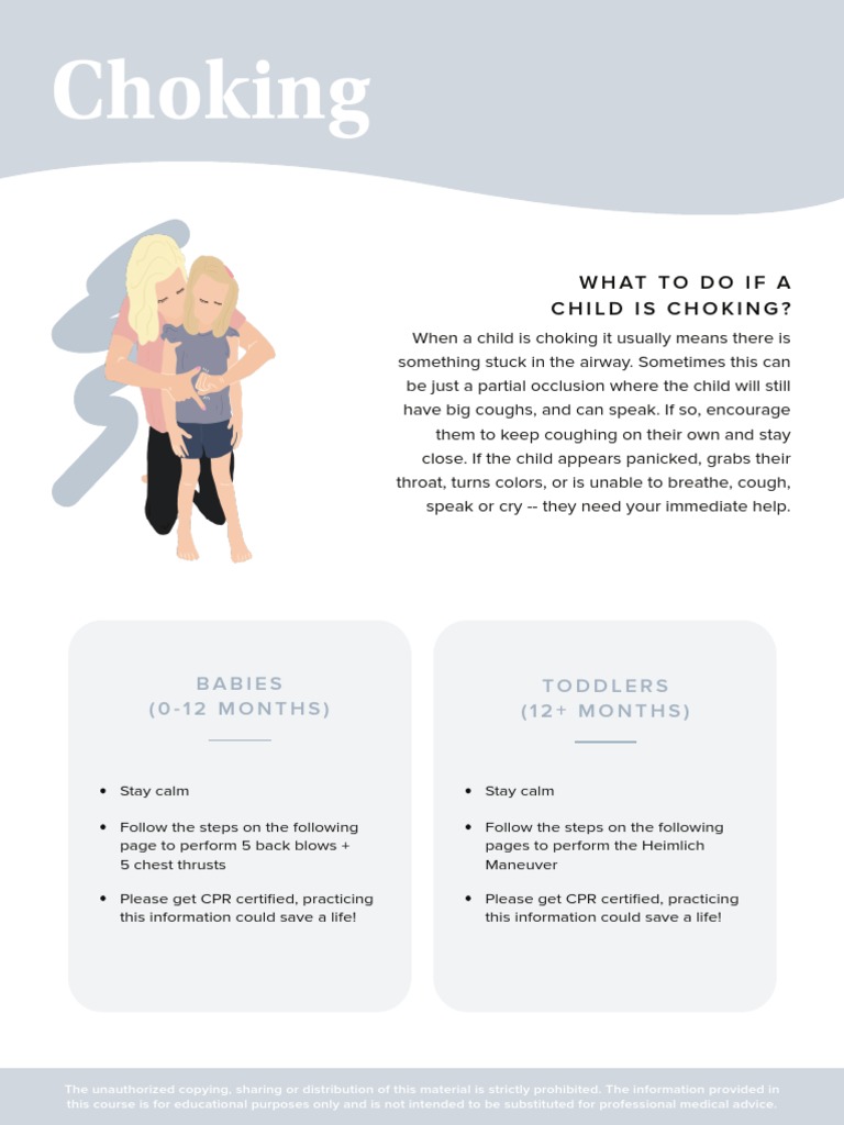 Choking: What To Do If A Child Is Choking? | PDF | Medical Specialties ...