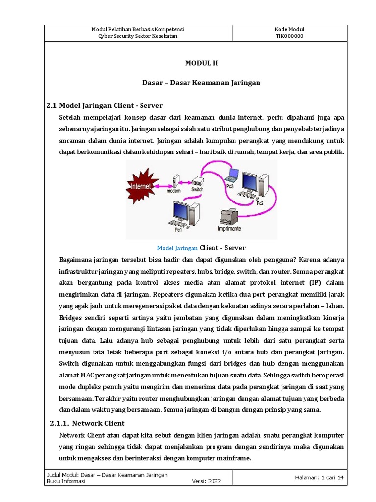 Dasar Keamanan Jaringan dalam Cyber Security | PDF