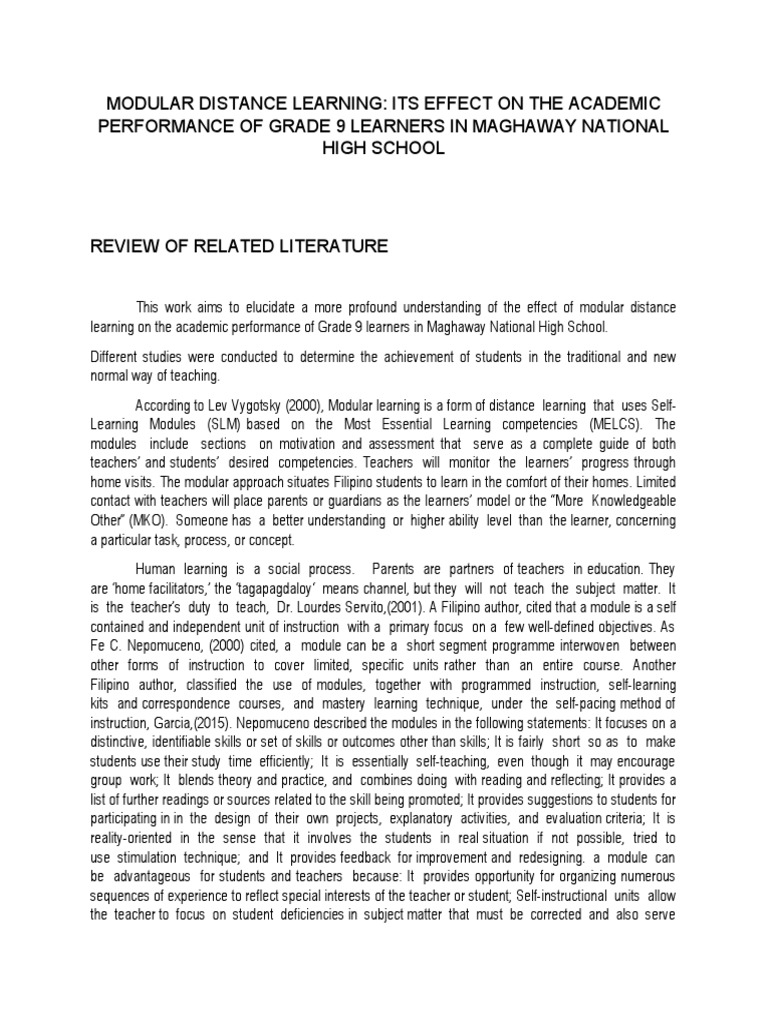 Review of Related Literature | PDF | Learning | Teachers