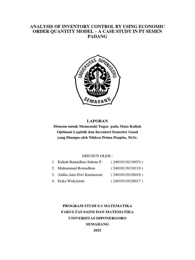 Optimasi EOQ Persediaan PT Semen Padang | PDF | Bisnis