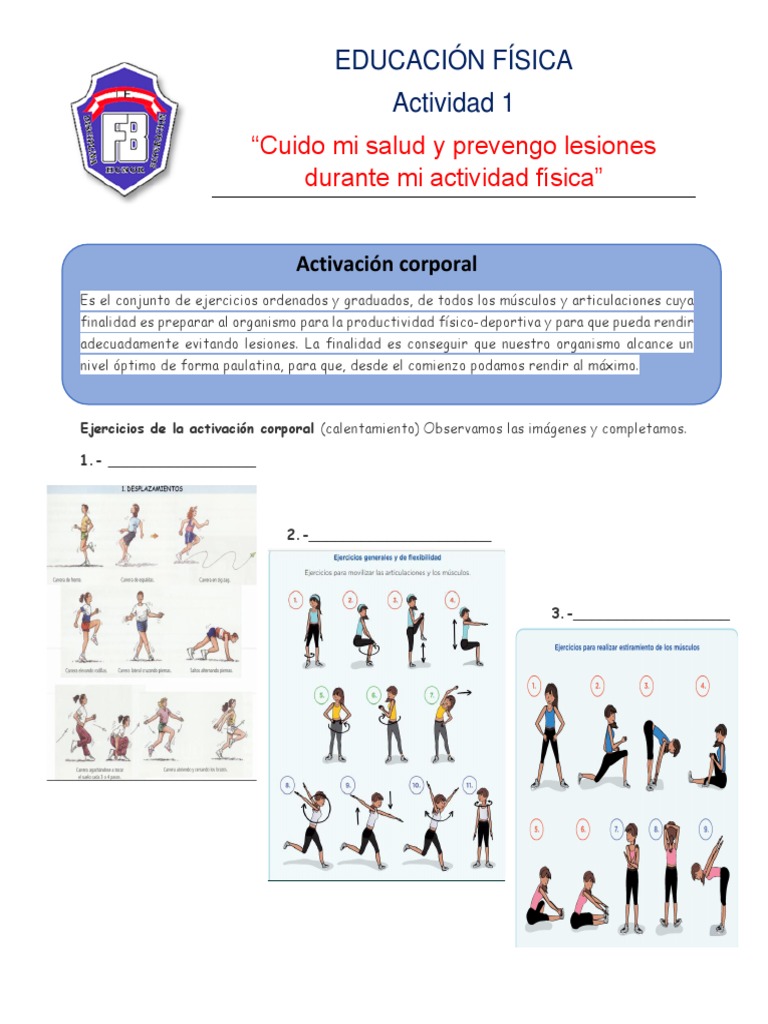 Actividad 3 Activación Corporal (Clase Virtual) | PDF