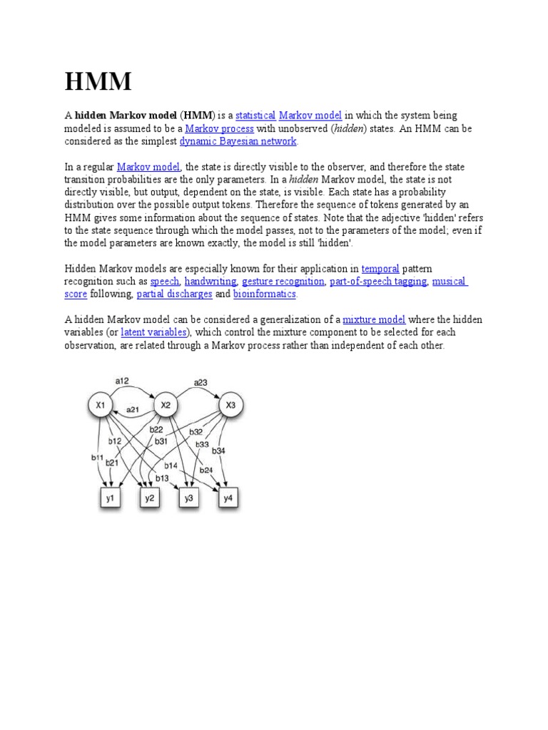 Statistical Markov Model Markov Process Dynamic Bayesian Network Markov Model | PDF | Nervous ...