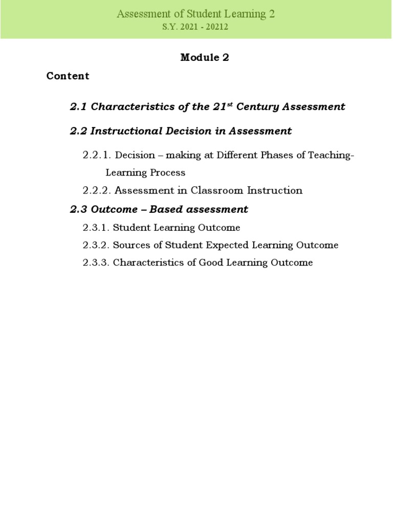 Assessment of Learning 2 - Module 2 | PDF | Educational Assessment ...