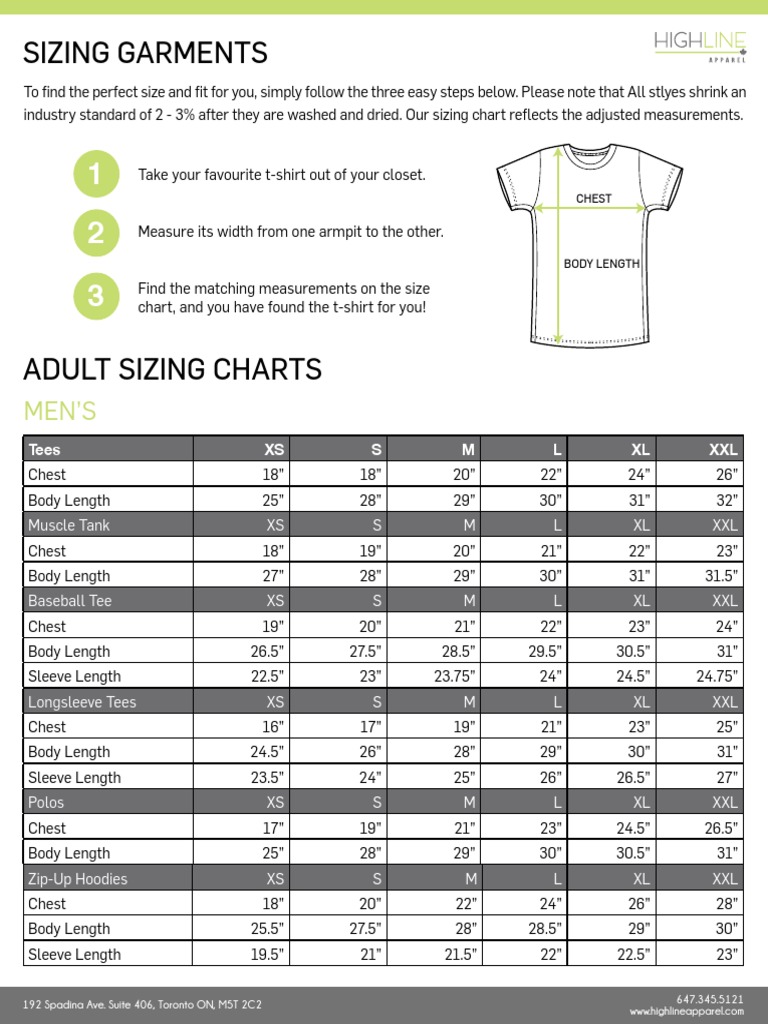 HLA Sizing Chart | PDF | Human Body | Fashion